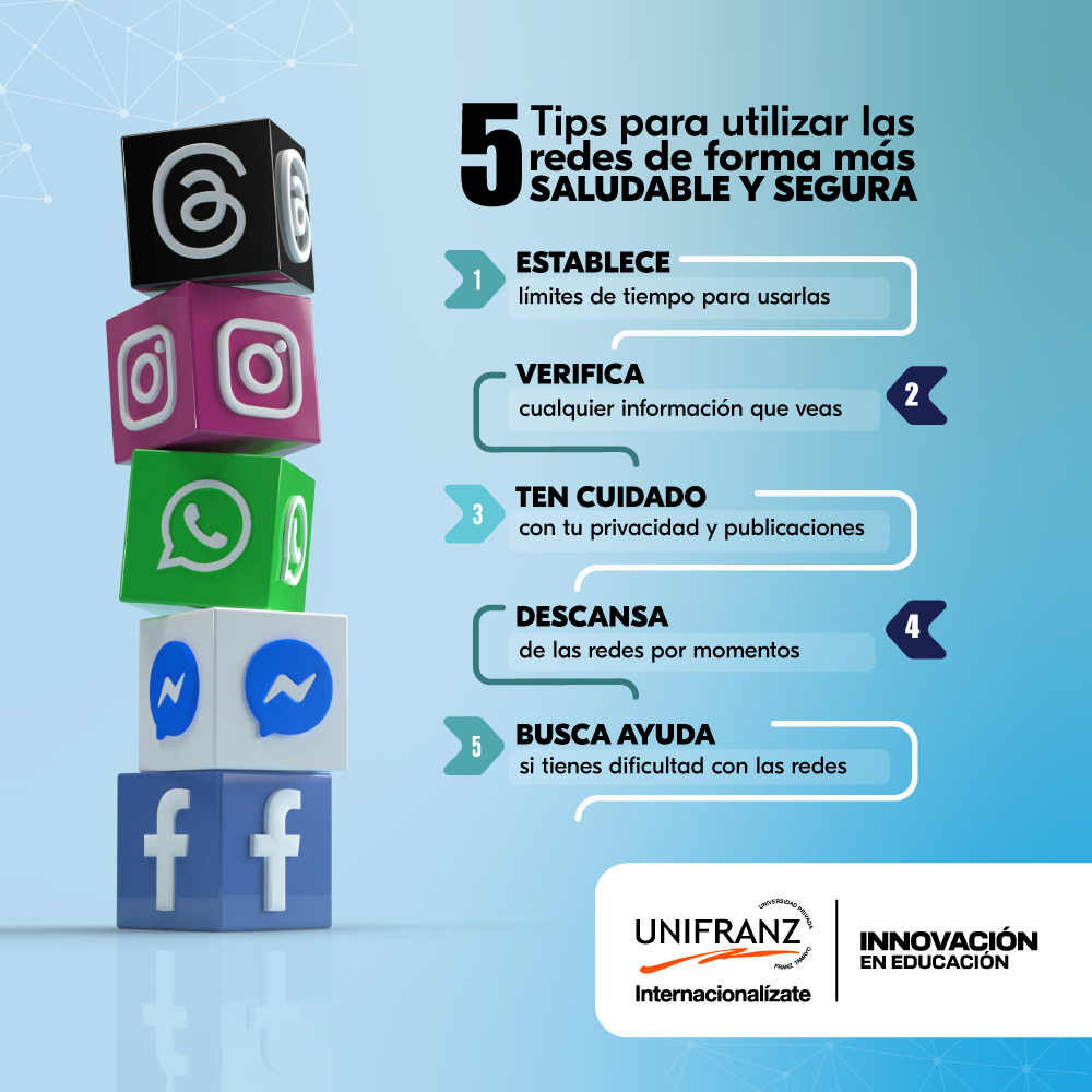 Cinco tips para utilizar las RRSS de forma saludable y segura